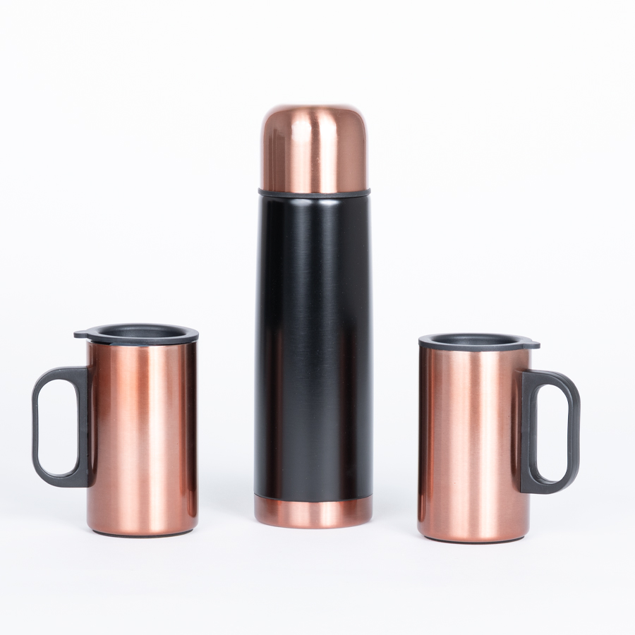 Set termo 1/2 L + 2 tazones | Regalos Corporativos Chile